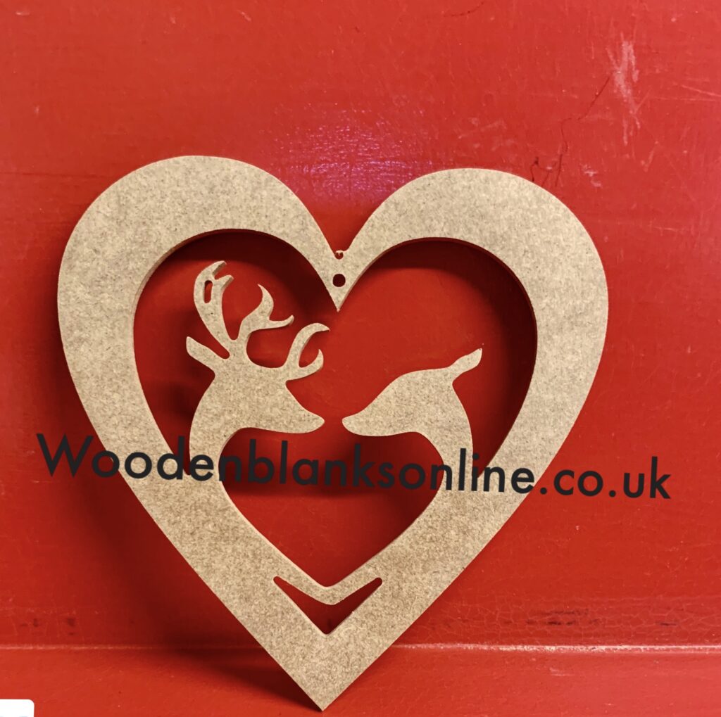 Reindeer Duo Heart - Wooden Blanks OnlineWooden Blanks Online